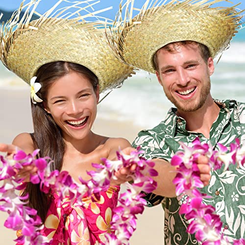 4 Pcs Beach Hat Costume Accessory Straw Hat Costume Beachcomber Hats for Beach Themed Party Hillbilly Costume Luau Party Headwear