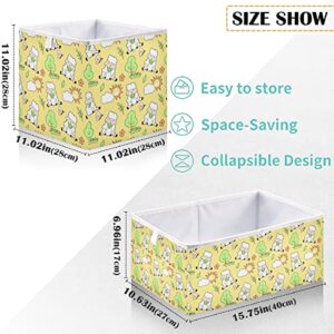 visesunny Closet Baskets Cute Sheep Animal Storage Bins Fabric Baskets for Organizing Shelves Foldable Storage Cube Bins for Clothes, Toys, Baby Toiletry, Office Supply