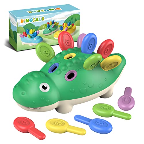 Baby Sensory Montessori Toys for 1 Year Old Boy,Toddler Toys Learning Educational Dinosaur Games,Fine Motor Skills Sorting Travel Toys, Birthday Gifts for 18+ Months Age 1 2 3 One Year Old Boys Girls