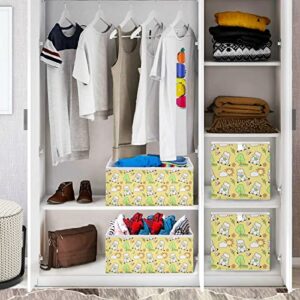 visesunny Closet Baskets Cute Sheep Animal Storage Bins Fabric Baskets for Organizing Shelves Foldable Storage Cube Bins for Clothes, Toys, Baby Toiletry, Office Supply