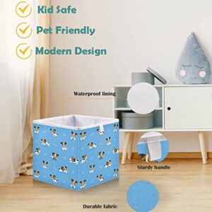 visesunny Closet Baskets Cartoon Dog and Bone Storage Bins Fabric Baskets for Organizing Shelves Foldable Storage Cube Bins for Clothes, Toys, Baby Toiletry, Office Supply