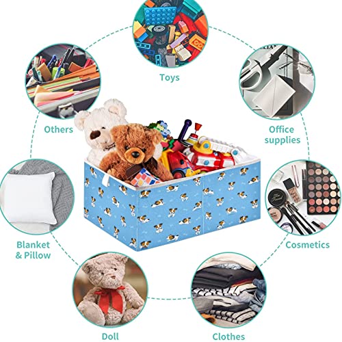 visesunny Closet Baskets Cartoon Dog and Bone Storage Bins Fabric Baskets for Organizing Shelves Foldable Storage Cube Bins for Clothes, Toys, Baby Toiletry, Office Supply