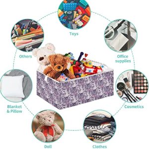 visesunny Closet Baskets Retro Cat Storage Bins Fabric Baskets for Organizing Shelves Foldable Storage Cube Bins for Clothes, Toys, Baby Toiletry, Office Supply