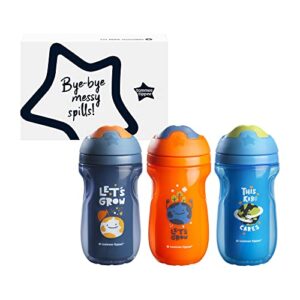 Tommee Tippee Insulated Sippy Cup, Water Bottle for Toddlers, Spill-Proof 9oz, 12m+, 3 Count (Design May Vary)