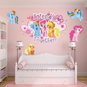 cartoon wall decals cute self-adhesive vinyl decorative wall sticker home decor girl children bedroom living room playroom nursery decoration(15.7"x31.5")