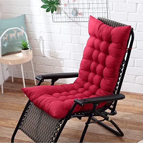 MAIGOOLE Rocking Chair Cushion with Ties Overstuffed Seat Back Cushion Pad Tufted Pillow for Outdoor Indoor Home 110 x 40 cm,Wine red