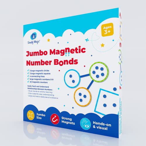 75 PCS Magnetic Number Bonds Set - Magnetic Numbers for Whiteboard, Number Bonds Games, Magnetic Number Line, Math Aids Accessories Supplies for Classroom, Magnetic Math Manipulatives - Simply Magic