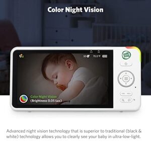 Leap Frog LF1726FHD 5.5" True 1080p FHD Display Video Baby Monitor with Super Long Range up to 2500ft, 360° Pan&Tilt, 4X Zoom, Night Light, Color Night Vision, Soothing Sounds, Secure Transmission