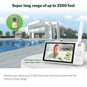 Leap Frog LF1726FHD 5.5" True 1080p FHD Display Video Baby Monitor with Super Long Range up to 2500ft, 360° Pan&Tilt, 4X Zoom, Night Light, Color Night Vision, Soothing Sounds, Secure Transmission