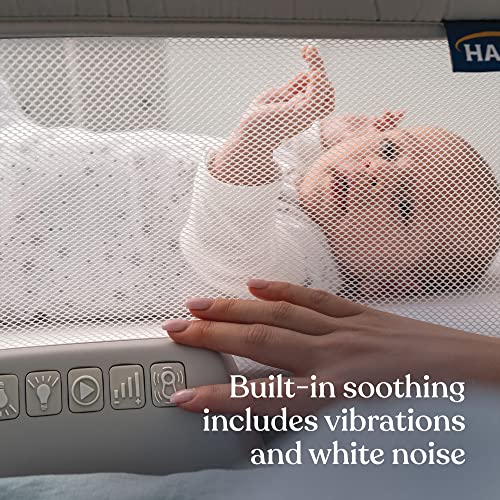 HALO BassiNest Soothing Swivel Sleeper 3.0, Baby Bassinet with Vibration and White Noise, Grey