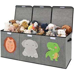 granny says toy storage bin, extra large toy box, gray storage bins with lids, toy chest for boys girls storage stuffed animal storage, toy organizers and storage, dark gray, 1-pack