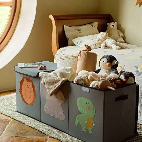 GRANNY SAYS Toy Storage Bin, Extra Large Toy Box, Gray Storage Bins with Lids, Toy Chest for Boys Girls Storage Stuffed Animal Storage, Toy Organizers and Storage, Dark Gray, 1-Pack