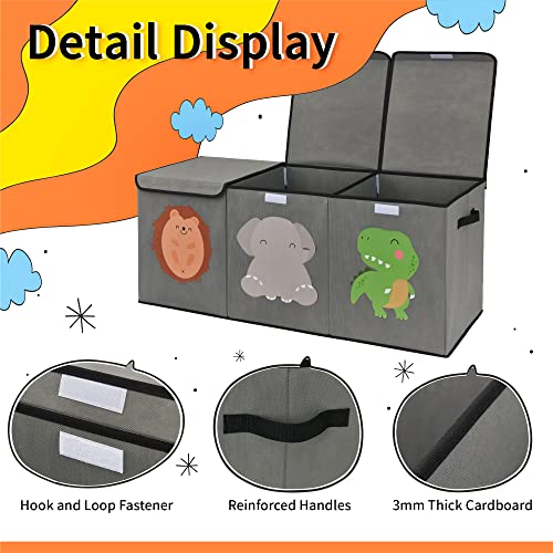 GRANNY SAYS Toy Storage Bin, Extra Large Toy Box, Gray Storage Bins with Lids, Toy Chest for Boys Girls Storage Stuffed Animal Storage, Toy Organizers and Storage, Dark Gray, 1-Pack