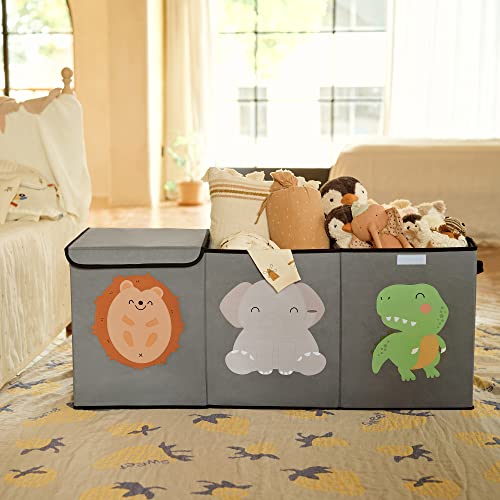 GRANNY SAYS Toy Storage Bin, Extra Large Toy Box, Gray Storage Bins with Lids, Toy Chest for Boys Girls Storage Stuffed Animal Storage, Toy Organizers and Storage, Dark Gray, 1-Pack