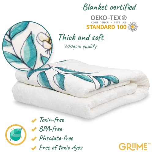 Griime Monthly Baby Milestone Blanket - Soft Milestone Blanket for Baby Boy & Girl - 300 GSM Thickness, Baby Month Blanket Kit with Chalkboard, Frames, Floral - Baby Monthly Milestone Blanket Gift.