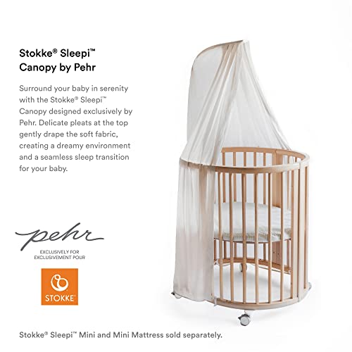 Stokke Sleepi Canopy by Pehr, Grey - Dreamy Crib Canopy for Sleepi Mini & Crib/Bed - Available in Numerous Colors - Oeko-Tex Standard 100