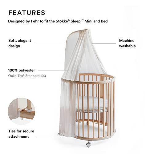 Stokke Sleepi Canopy by Pehr, Grey - Dreamy Crib Canopy for Sleepi Mini & Crib/Bed - Available in Numerous Colors - Oeko-Tex Standard 100