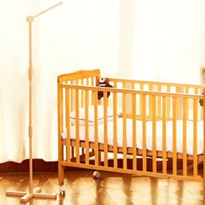 QIUJUUN Floor-Standing Crib Mobile Arm 61 Inches,Mobile Arm for Crib Wooden Nursery Decor Hanger,Hanging Attachment Set Upgrade Floor Stand