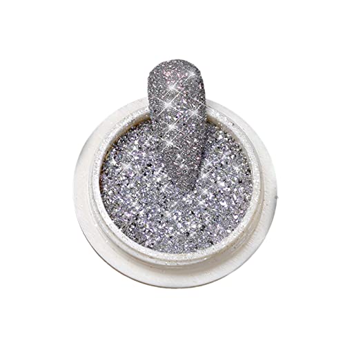 Yamaler 1 Set Nail Ornament Reflective Stunning Visual Effect Lightweight Shining Glitter Nail Powder with Stick Set Nail Supplies