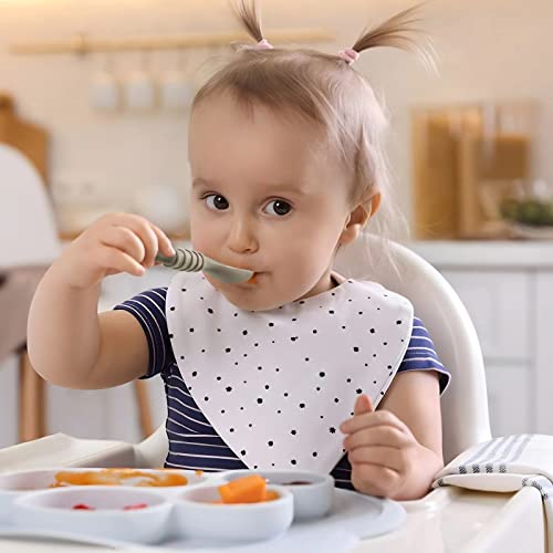 PandaEar 7 Pack Baby Led Weaning Spoons| Silicone Baby Spoons Self Feeding Utensils, Toddler Infant Feeding Spoon First Stage