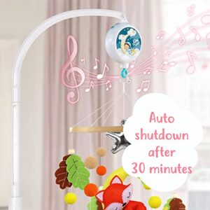 TINITIGIES Crib Mobile Motor - Baby Mobile Music Box with 3 Modes (Turn & Music, Turn Only, Music Only) Plays 12 Piano Lullabies (30 Min Auto Off) - Holder for DIY Clamp Mobile