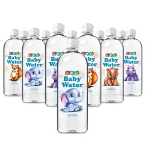 abc baby water premium distilled water for babies - healthy purified 16.9 oz bottles - formula, cereal, milk, daily drinking - 12 pack