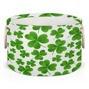 st. patrick's day green clover leaves large round baskets for storage laundry baskets with handles blanket storage basket for bathroom shelves bins for organizing nursery hamper girl boy