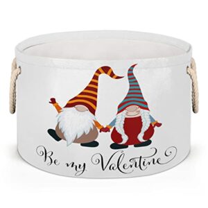 valentine cute gnomes love heart (4) large round baskets for storage laundry baskets with handles blanket storage basket for bathroom shelves bins for organizing nursery hamper girl boy