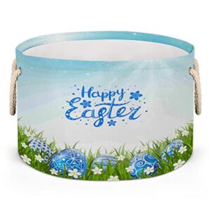 easter eggs blue large round baskets for storage laundry baskets with handles blanket storage basket for bathroom shelves bins for organizing nursery hamper girl boy