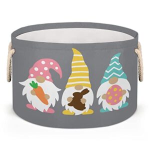 easter gnomes easter egg bunny and carrot large round baskets for storage laundry baskets with handles blanket storage basket for bathroom shelves bins for organizing nursery hamper girl boy