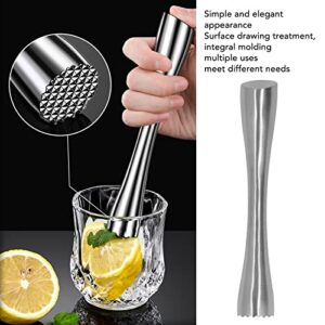 Cocktail Muddler, One Piece Forging Kitchen Muddler Tool 304 Stainless Steel Rustproof Easy To Food Grade for Kitchen(Short Handle)