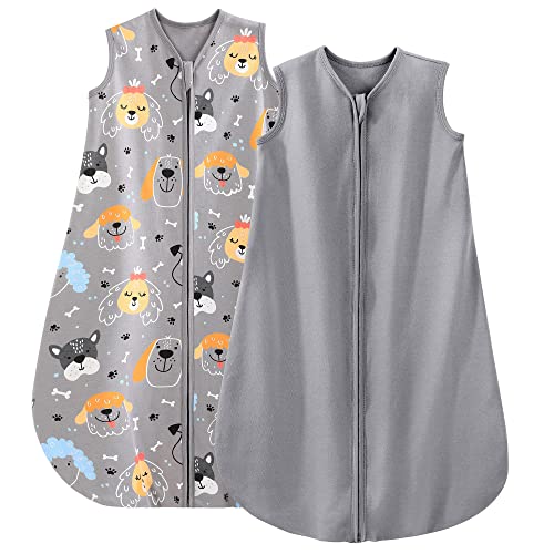 Yoofoss Baby Sleep Sacks 6-12 Months 2 Pack 100% Cotton 0.5 TOG Wearable Blanket Baby Sleeping Bag Unisex Comfortable Breathable Toddler Sleeping Sack