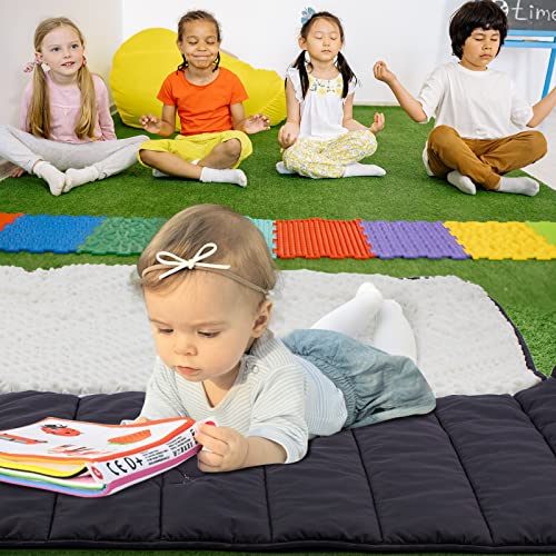 DUDUGWA Toddler Nap Mat,Toddler Sleeping Bag with Pillow and Blanket, 52"x22"x1.5"Extra Large Super Soft Microfiber, Rolled and Portable,Nap Mats for Preschool,Daycare,Home,Travel,Camping,Universal