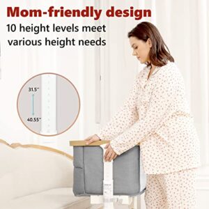 VaVaSoo Rocking Bassinet for Baby Electric Bassinet Bedside Sleeper 2 Rocking Motion Baby Crib Co Sleeper for Newborn Baby 10 Height Adjustable,Light Grey