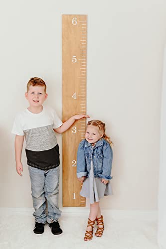 Growth Chart for Kids | Real Wood Height Chart for Kids | Natural Wood Height Measurement for Kids | Minimalist Growth Chart for Wall | Kids Height Wall Chart | Easy to Hang Kids Growth Chart