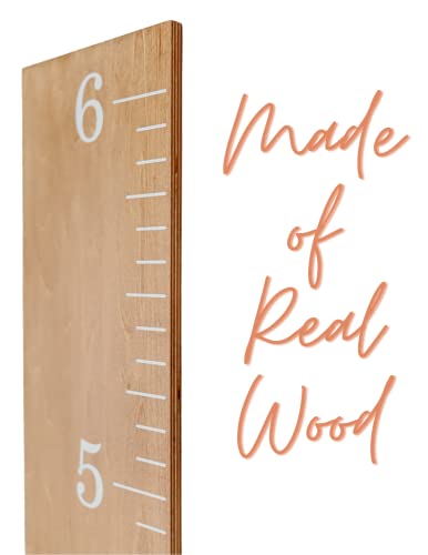 Growth Chart for Kids | Real Wood Height Chart for Kids | Natural Wood Height Measurement for Kids | Minimalist Growth Chart for Wall | Kids Height Wall Chart | Easy to Hang Kids Growth Chart