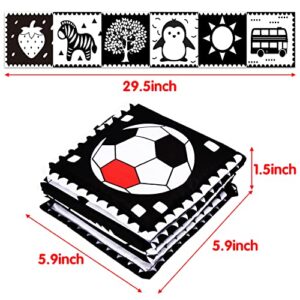 Black and White High Contrast Baby Toys 0-6 6-12 Months Soft Baby Book for Newborn Brain Development Tummy Time Toys Infant Sensory Crinkle Toys 0-3 3-6 Month Montessori Learning Activities for Babies