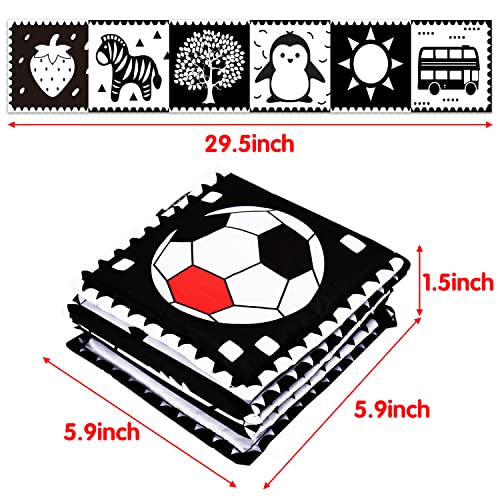 Black and White High Contrast Baby Toys 0-6 6-12 Months Soft Baby Book for Newborn Brain Development Tummy Time Toys Infant Sensory Crinkle Toys 0-3 3-6 Month Montessori Learning Activities for Babies