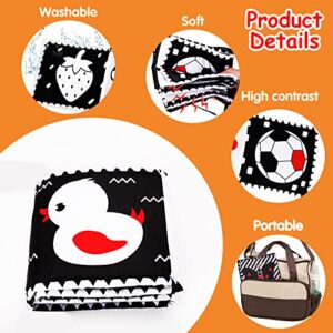 Black and White High Contrast Baby Toys 0-6 6-12 Months Soft Baby Book for Newborn Brain Development Tummy Time Toys Infant Sensory Crinkle Toys 0-3 3-6 Month Montessori Learning Activities for Babies