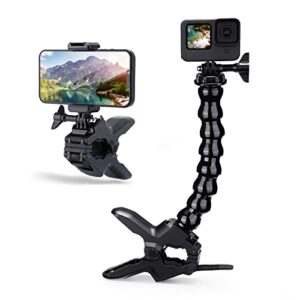 ulanzi st-03 metal smart phone tripod mount with cold shoe + jaws flex clamp mount with adjustable gooseneck