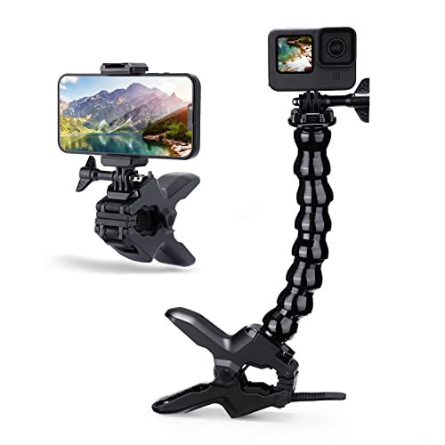 Ulanzi ST-03 Metal Smart Phone Tripod Mount with Cold Shoe + Jaws Flex Clamp Mount with Adjustable Gooseneck