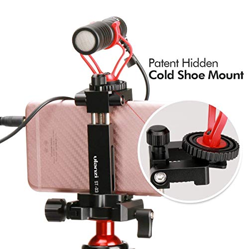 Ulanzi ST-03 Metal Smart Phone Tripod Mount with Cold Shoe + Jaws Flex Clamp Mount with Adjustable Gooseneck