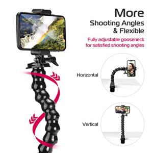 Ulanzi ST-03 Metal Smart Phone Tripod Mount with Cold Shoe + Jaws Flex Clamp Mount with Adjustable Gooseneck