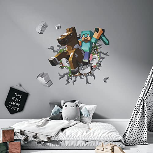 Kids Room Wall Decor Wall Art Room Decal Sticker for Minecraft Wall Decor Boys Bedroom Wall Poster Mural Kids Game Wall Stickers Gift