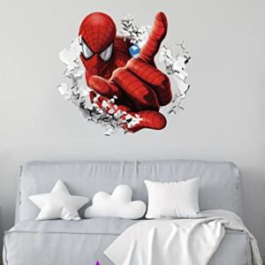 Kids Superhero Wall Decals Spiderman Wall Poster Decal Stickers Wall Decal Peel and Stick for Boys Bedroom Playroom Wall Decor