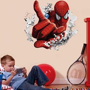 Kids Superhero Wall Decals Spiderman Wall Poster Decal Stickers Wall Decal Peel and Stick for Boys Bedroom Playroom Wall Decor