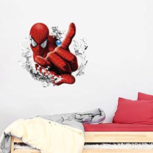 Kids Superhero Wall Decals Spiderman Wall Poster Decal Stickers Wall Decal Peel and Stick for Boys Bedroom Playroom Wall Decor