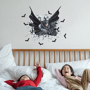 Boys Wall Decals Vinyl Superhero Wall Stickers Peel and Stick Hero Bat Man Wall Decor for Kids Bedroom Living Room Baby Boy Nursery