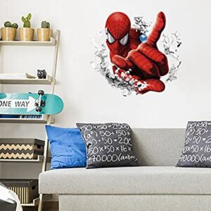 Kids Superhero Wall Decals Spiderman Wall Poster Decal Stickers Wall Decal Peel and Stick for Boys Bedroom Playroom Wall Decor