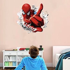 Kids Superhero Wall Decals Spiderman Wall Poster Decal Stickers Wall Decal Peel and Stick for Boys Bedroom Playroom Wall Decor